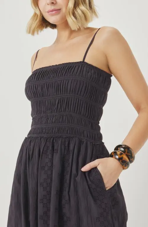 Splendid Kenzie Eyelet Sleeveless Maxi Dress - Lead Grey