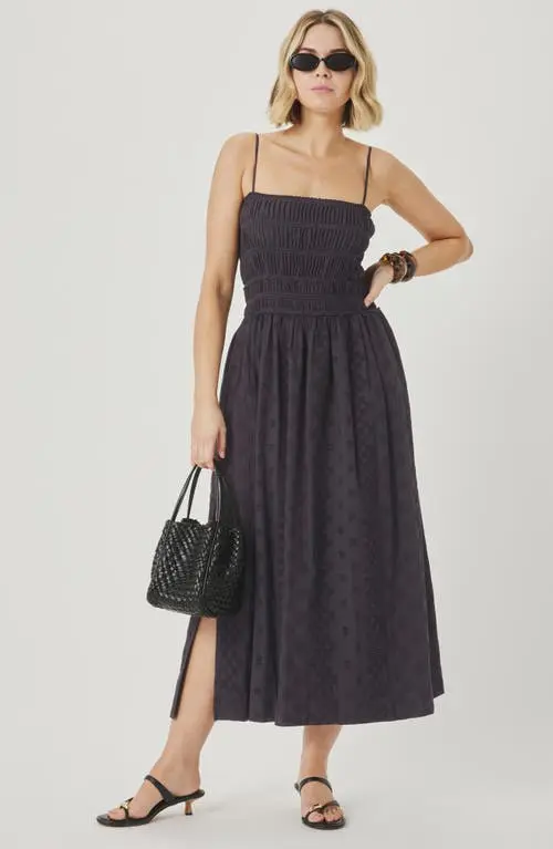 Splendid Kenzie Eyelet Sleeveless Maxi Dress - Lead Grey