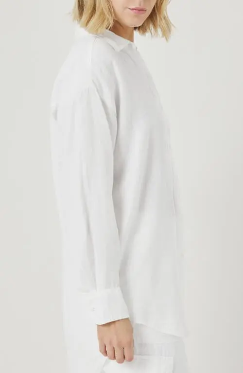 Splendid Stella Linen Button-up Shirt - White