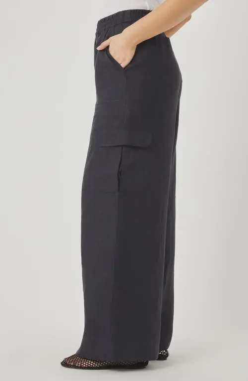 Splendid Stella Linen Cargo Pull-on Pants - Lead