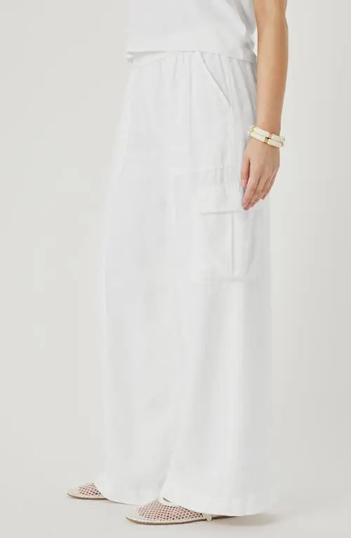 Splendid Stella Linen Cargo Pull-on Pants - White