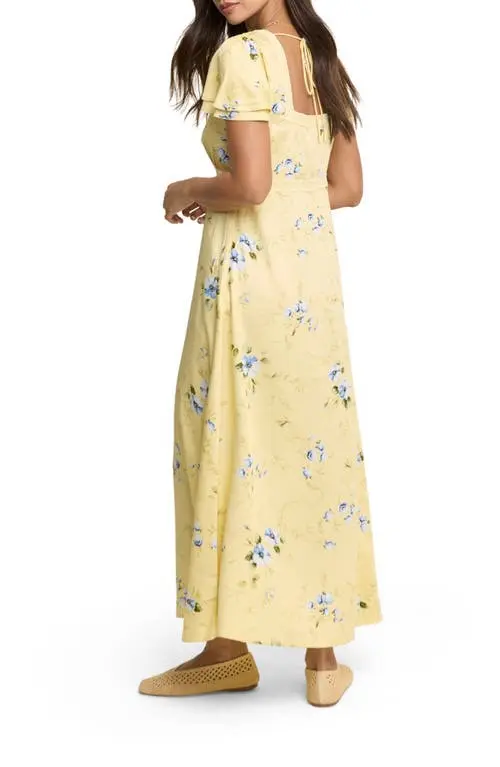 NOBODY'S CHILD Iris Trim Floral Print Maxi Dress