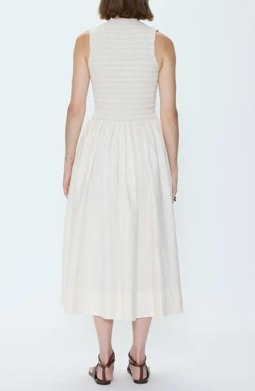 PISTOLA Gladys Smocked Midi Dress - Oyster Shell