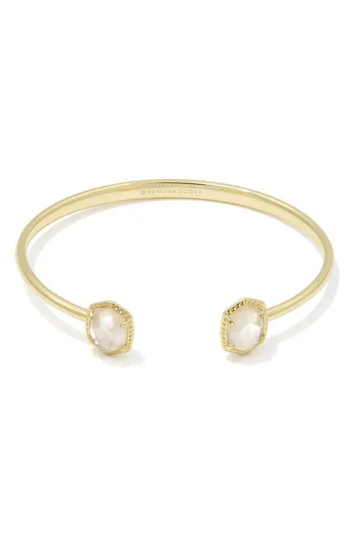 Kendra Scott Daphne Frame Stone Cuff Bracelet - Gold Ivory Mother Of Pearl