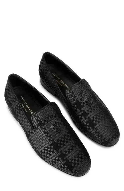 Kurt Geiger Ace Woven Slip-on Loafer - Charcoal