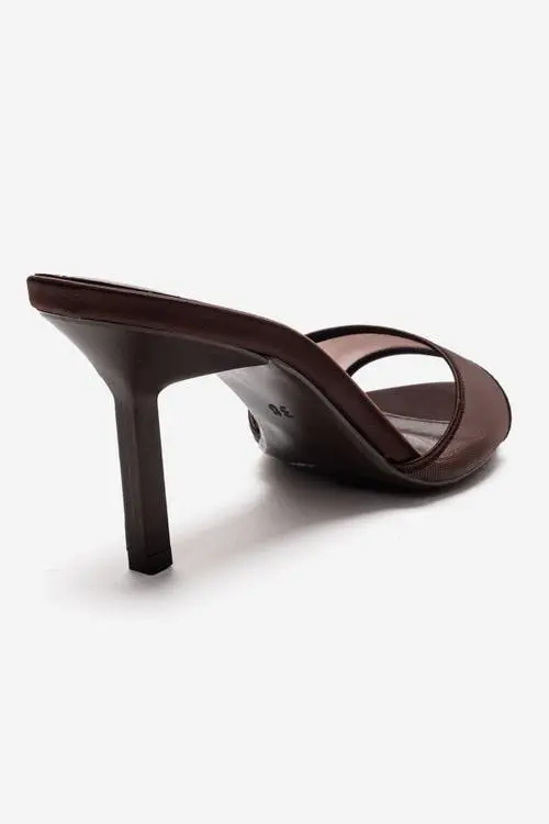 PROLOGUE SHOES Monroe Stiletto Mesh Sandal - Brown