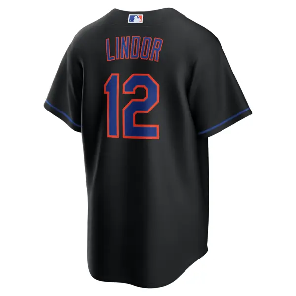 Nike Francisco Lindor New York Mets Mlb Replica Jersey - Black