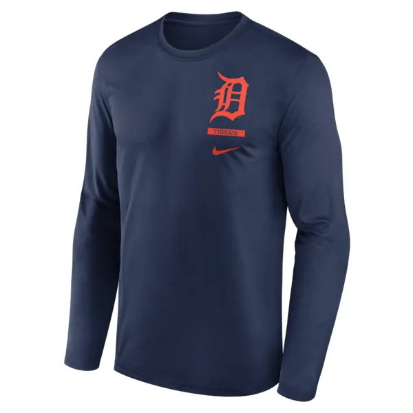 Nike Detroit Tigers 2-hit Legend Dri-fit Mlb Long-sleeve T-shirt - Blue