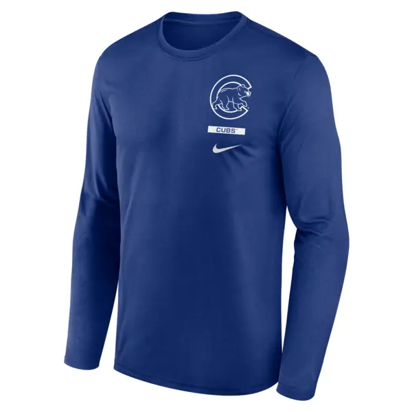 Nike Chicago Cubs Long Sleeve Performance T-shirt - Blue
