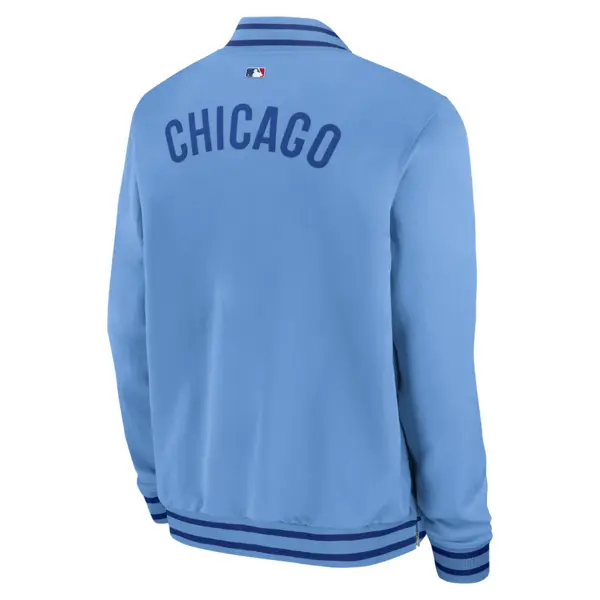 Nike Chicago Cubs Authentic Collection Dugout Full-zip Bomber Jacket - Blue
