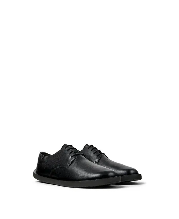 Camper Wagon Leather Shoes - Black