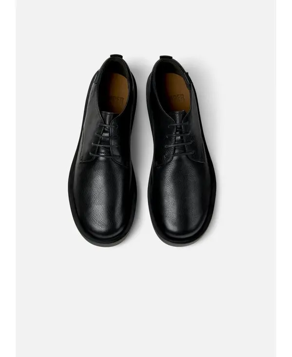 Camper Wagon Leather Shoes - Black