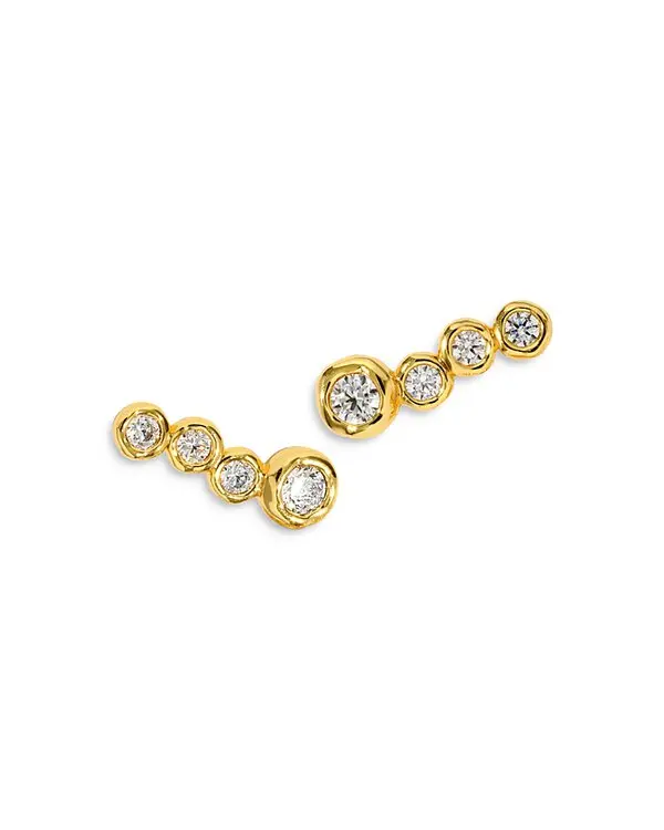 Alexis Bittar Asterales Cubic Zirconia Bar Earrings - Gold