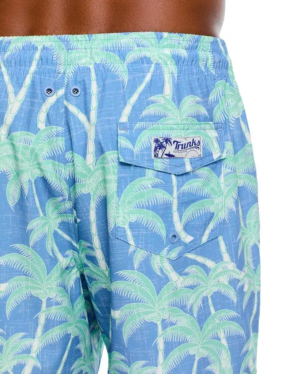 TRUNKS SURF & SWIM CO. Sano Palm Tree Print 6.5" Swim Trunks - Blue Stone