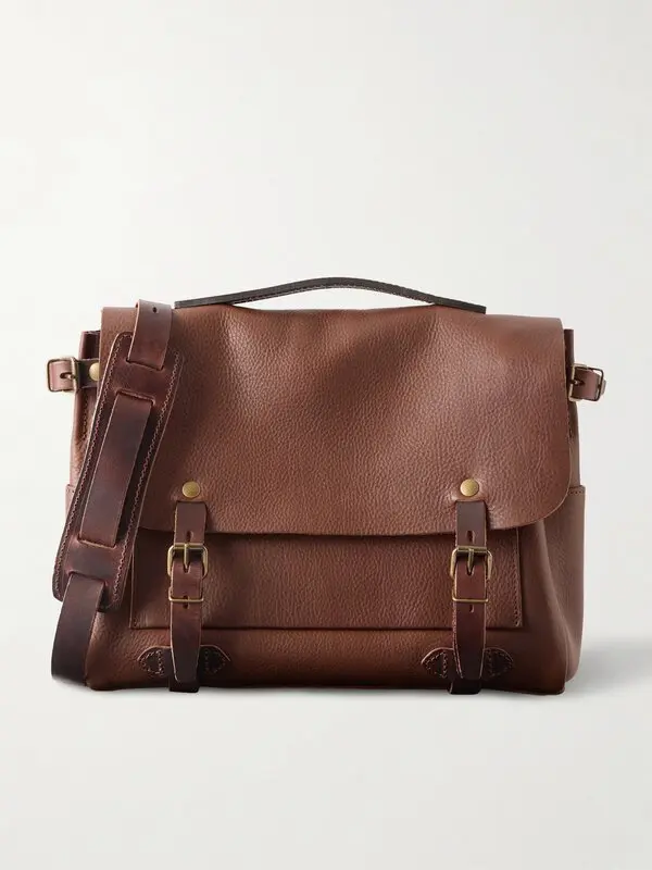 BLEU DE CHAUFFE Leather Messenger Bag - Brown