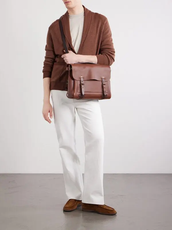 BLEU DE CHAUFFE Leather Messenger Bag