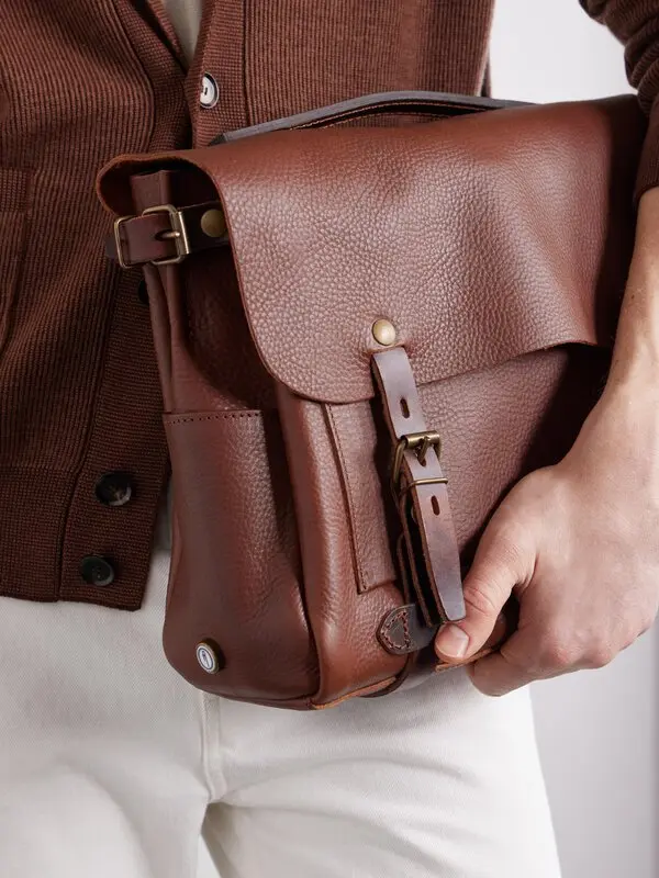 BLEU DE CHAUFFE Leather Messenger Bag