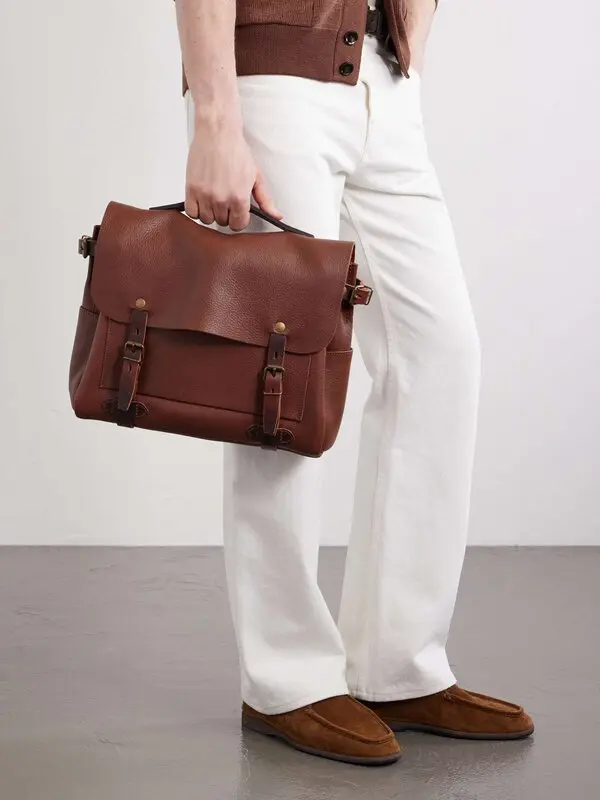 BLEU DE CHAUFFE Leather Messenger Bag