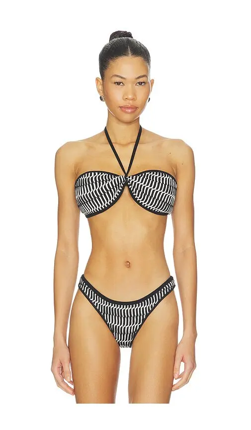 Devon Windsor Finn Halterneck Bikini Top - Ash