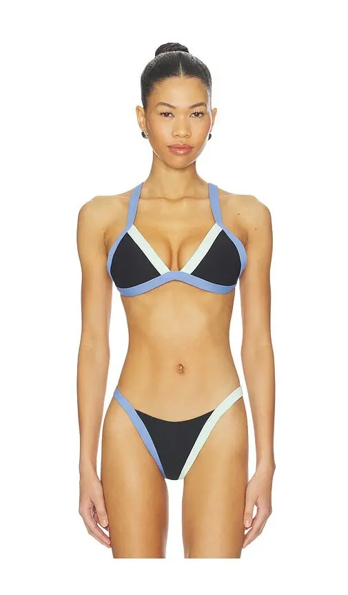 Beach Riot Mika Triangle Bikini Top - Sapphire Sea