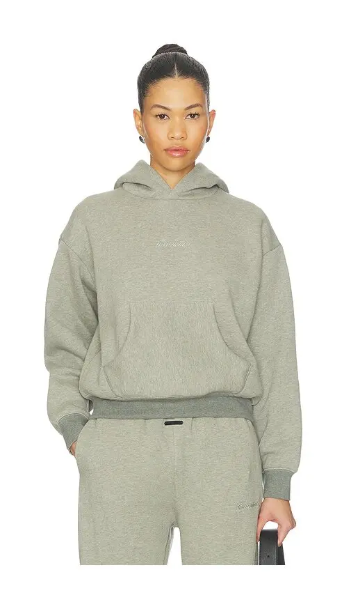 Fear Of God Signature Classic Hoodie In Grey - Concrete Heather & Dark Concrete Heather