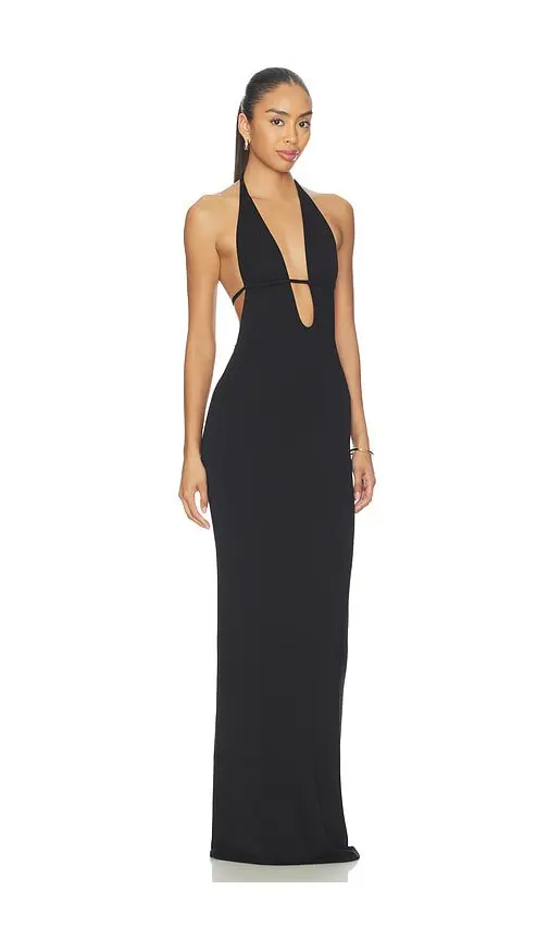 Eterne Soft Jersey Gigi Maxi Dress - Black