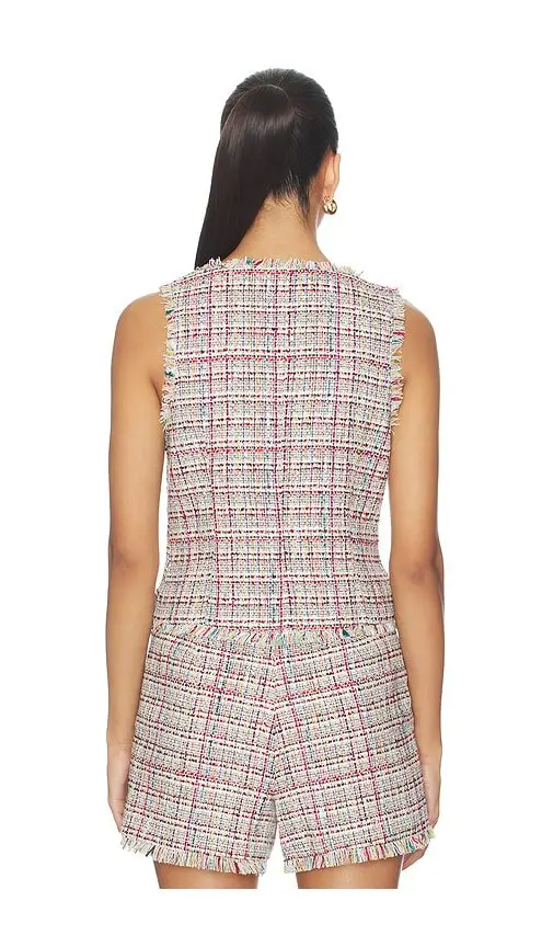 Cinq À Sept Wildflower Tweed Vest - Ivory Multi