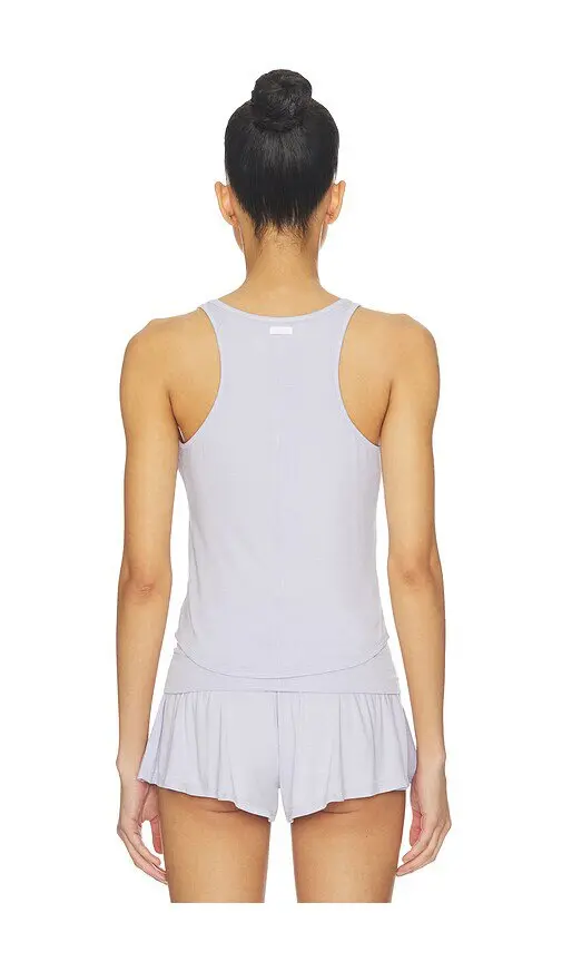 Lunya Soft Modal Rib Curved Hem Tank Top - Quiet Lilac