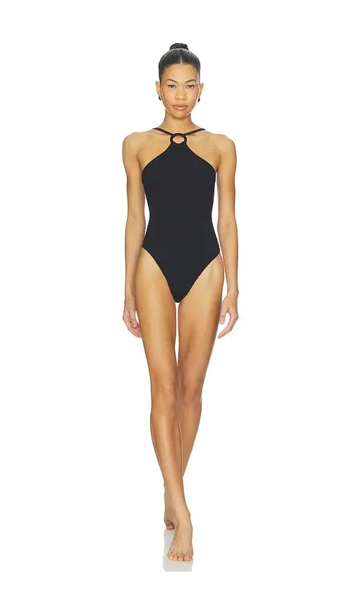 Hunza G Jasmine Covered Hoop One Piece - Black