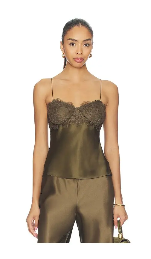 Cami Nyc Zoie Bustier Camisole In Olive - Grove