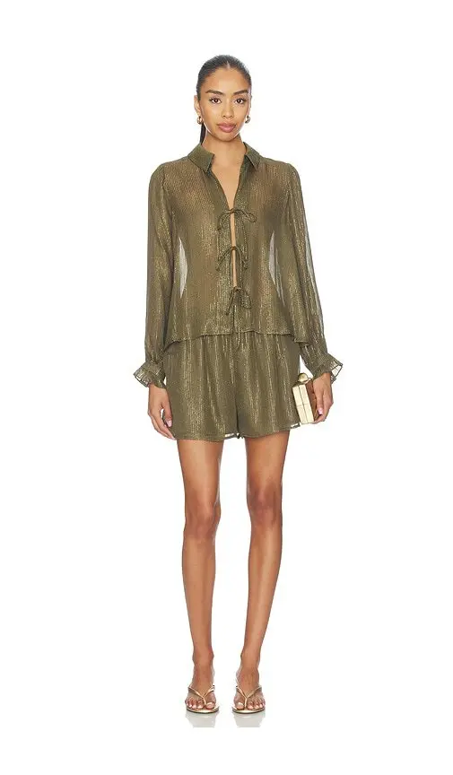 Cami Nyc Niecey Metallic Chiffon Blouse