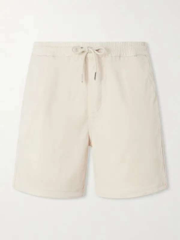 Nn07 Straight-leg Twill Shorts With Drawstring Waist - Neutrals
