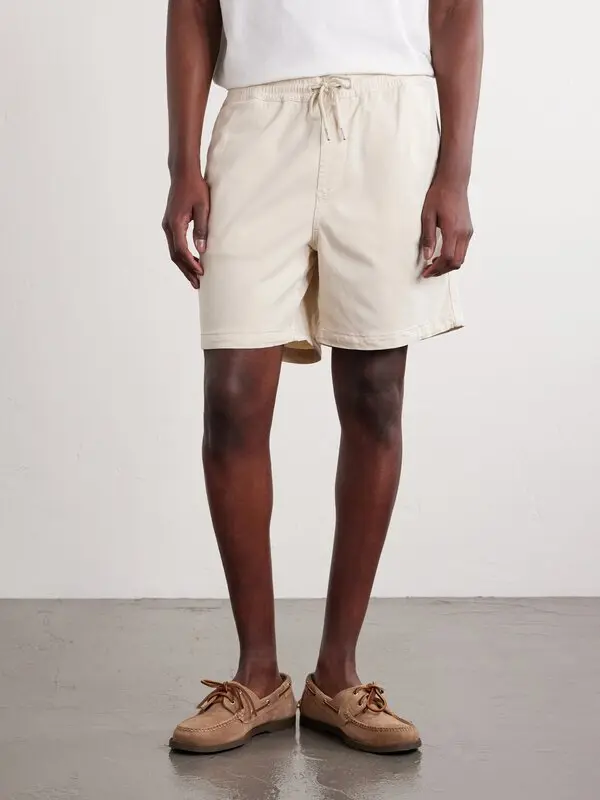 Nn07 Straight-leg Twill Shorts With Drawstring Waist - Neutrals