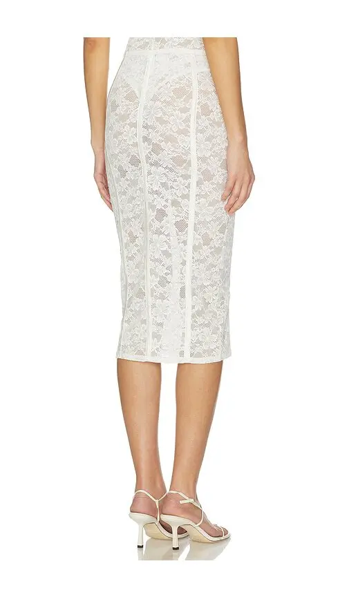 FLEUR DU MAL Le Stretch Lace Pencil Skirt - Ivory