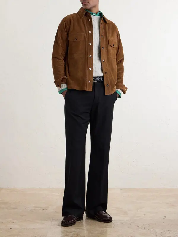 DRAKE'S Suede Overshirt
