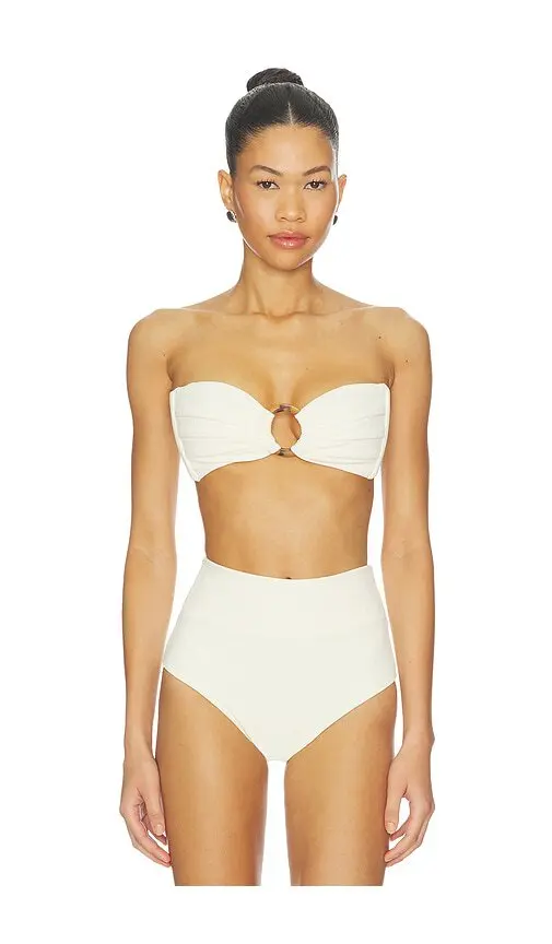MONTCE Tori Bandeau Bikini Top - Cream Rib