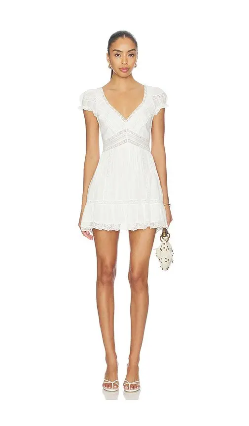 LoveShackFancy Edena Mini Dress - White