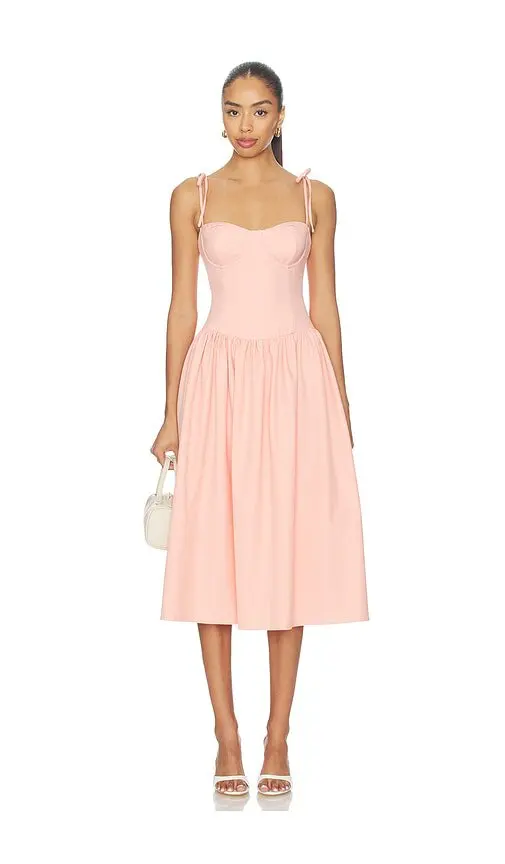 MORE TO COME Theresa Midi Corset Dress - Pink