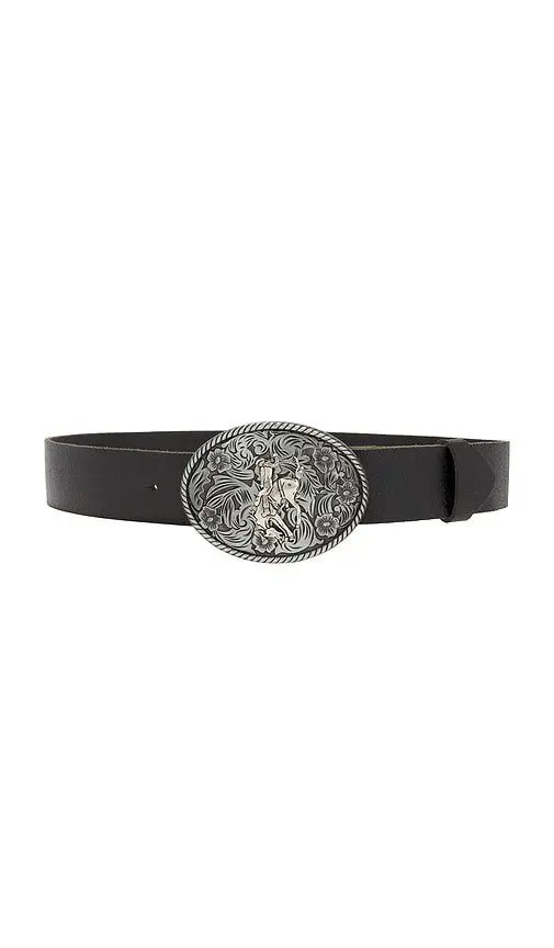 LAMARQUE Metal Buckle Leather Belt - Black