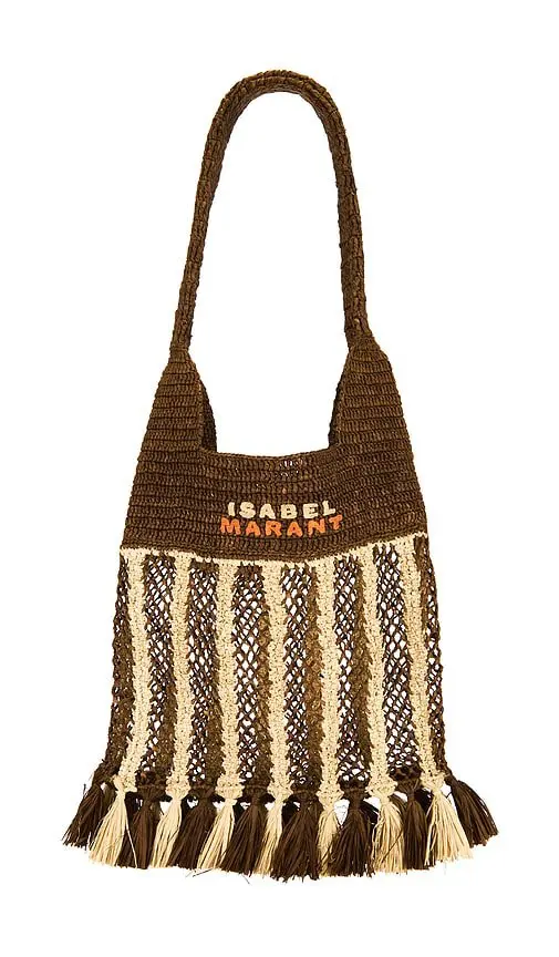 Isabel Marant Praia Small Bag In Brown - Natural & Brown