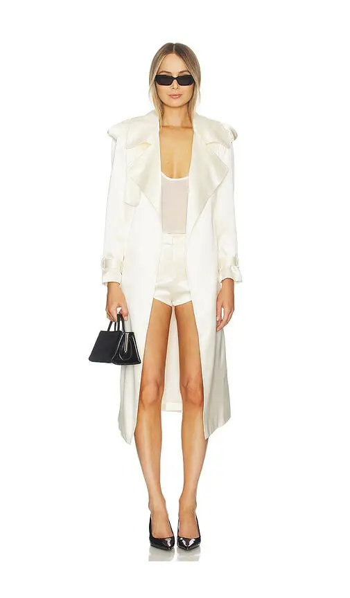 SUSANNA CHOW Olivia Satin Trenchcoat - Cream