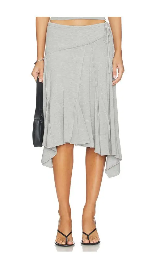 With Jéan Sharni Knit Jersey Skirt - Grey