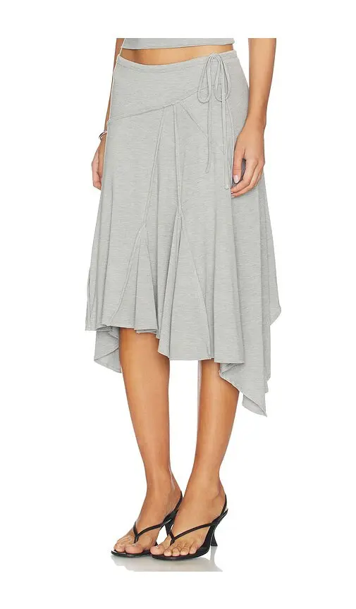 With Jéan Sharni Knit Jersey Skirt - Grey