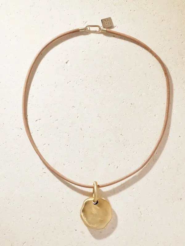 Lauren Rubinski 14-karat And Leather Necklace - Gold