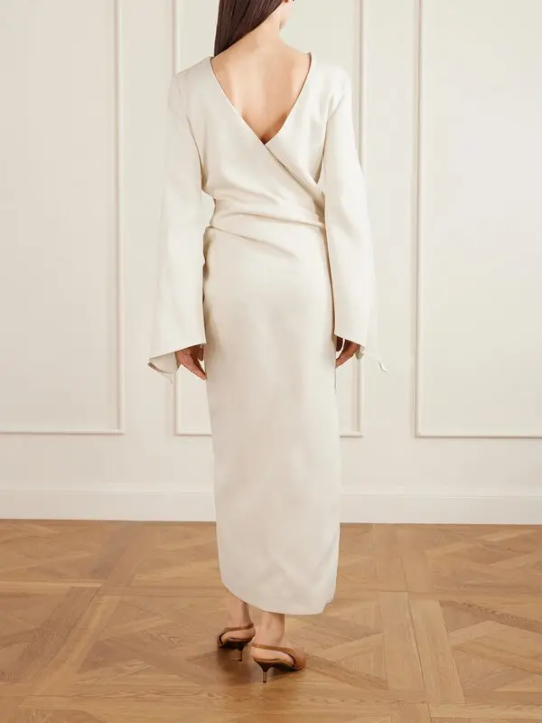khaite midi dress KHAITE Judith draped silk-blend midi dress