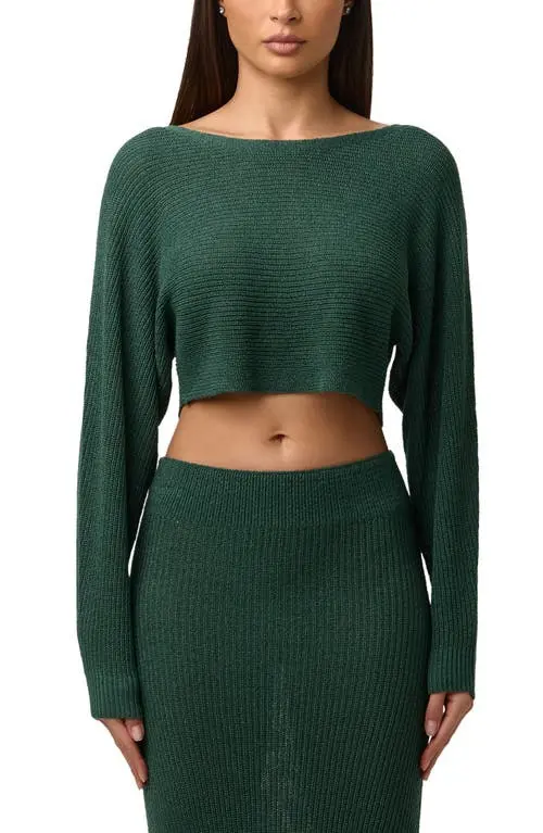 Naked Wardrobe Boat Neck Cropped Sweater