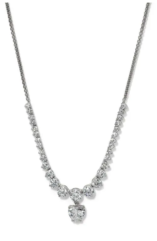 Nadri Astrid Heart Frontal Necklace - Rhodium