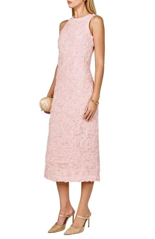 Endless Rose Floral Appliqué Sleeveless Midi Dress