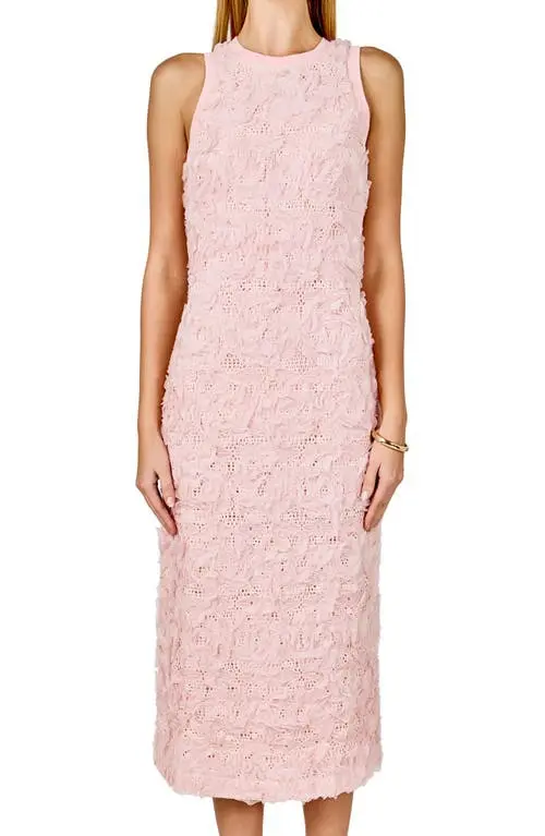 Endless Rose Floral Appliqué Sleeveless Midi Dress