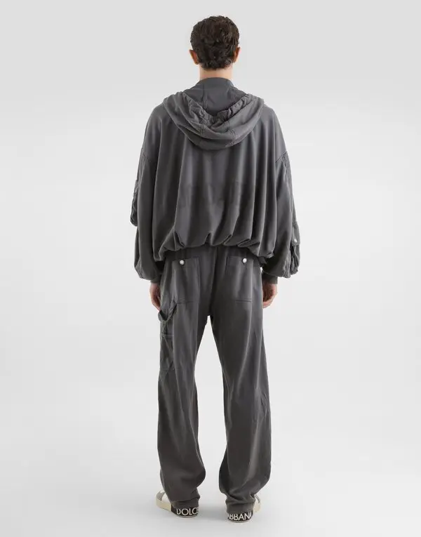 Dolce & Gabbana Jersey Hooded Sweatshirt With Vintage Finish